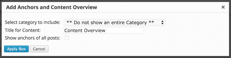 Tweaking4All.com - WordPress - Auto Chapter Anchors and Overview